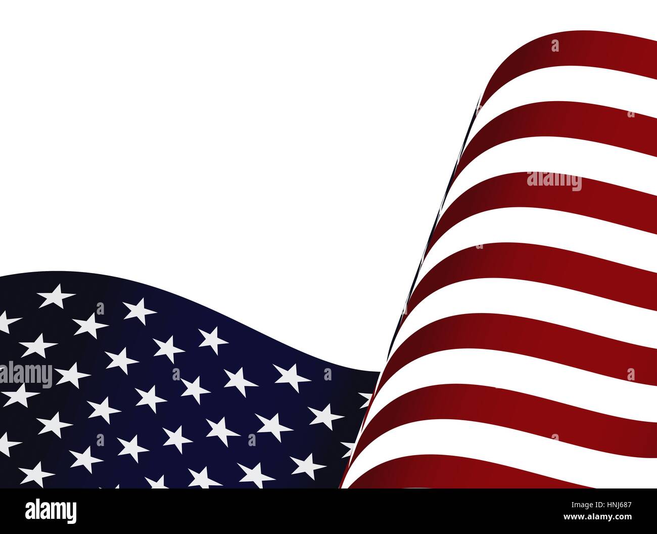 Waving USA flag top half isolated on white background Stock Vector ...