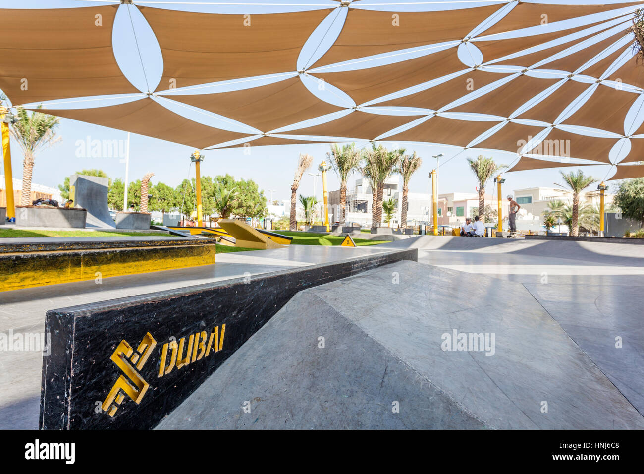 DUBAI, UAE - DEC 5, 2016: The new XDubai skatepark. XDubai is a 3100m2 ...