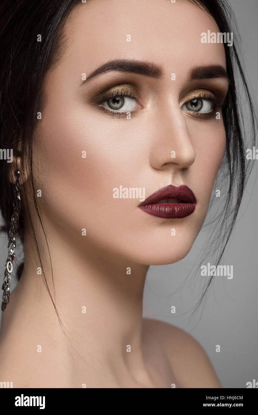 Pretty make up model at studio Stock Photo - Alamy