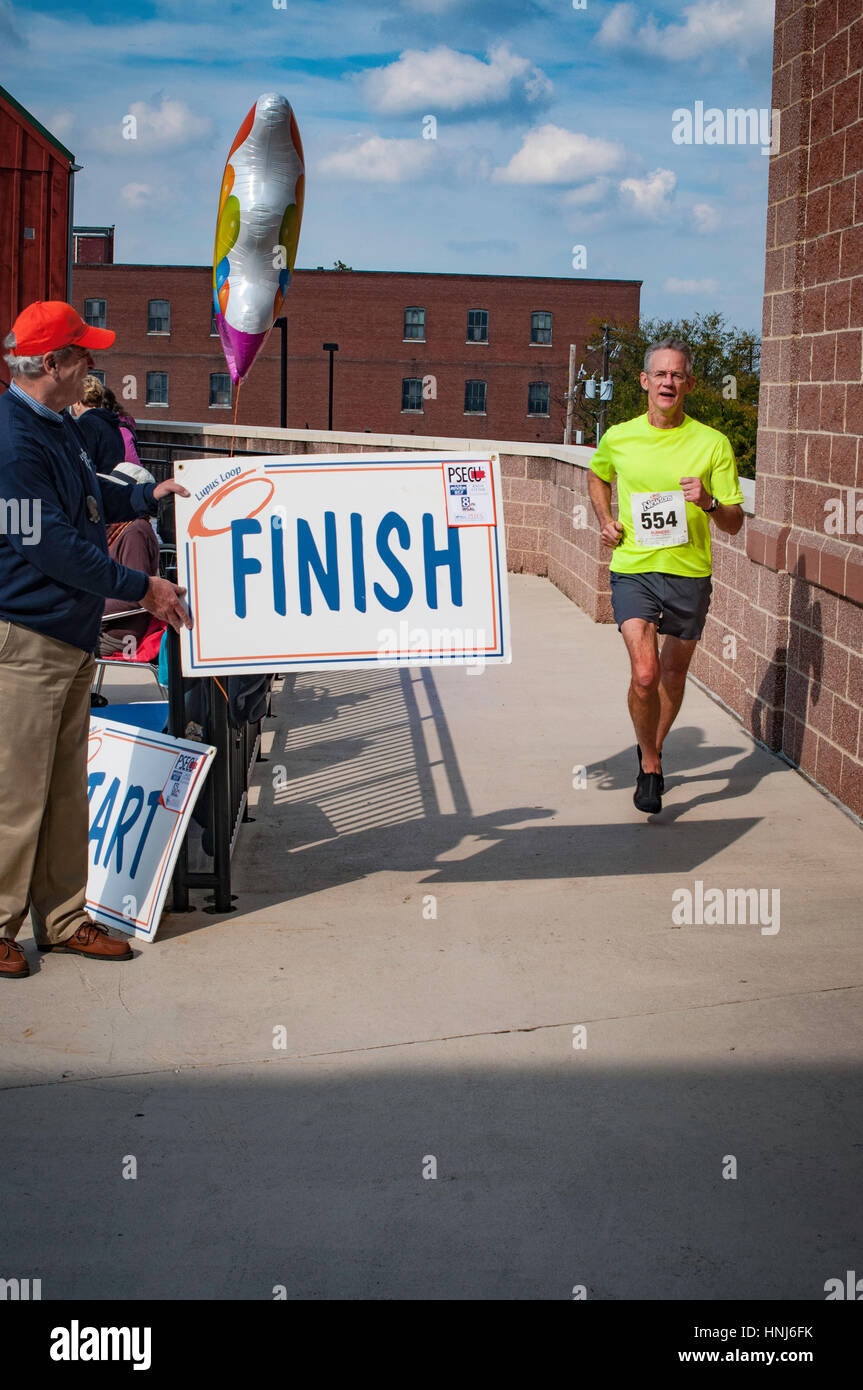 Finish line local Lupus fund raising race Stock Photo - Alamy