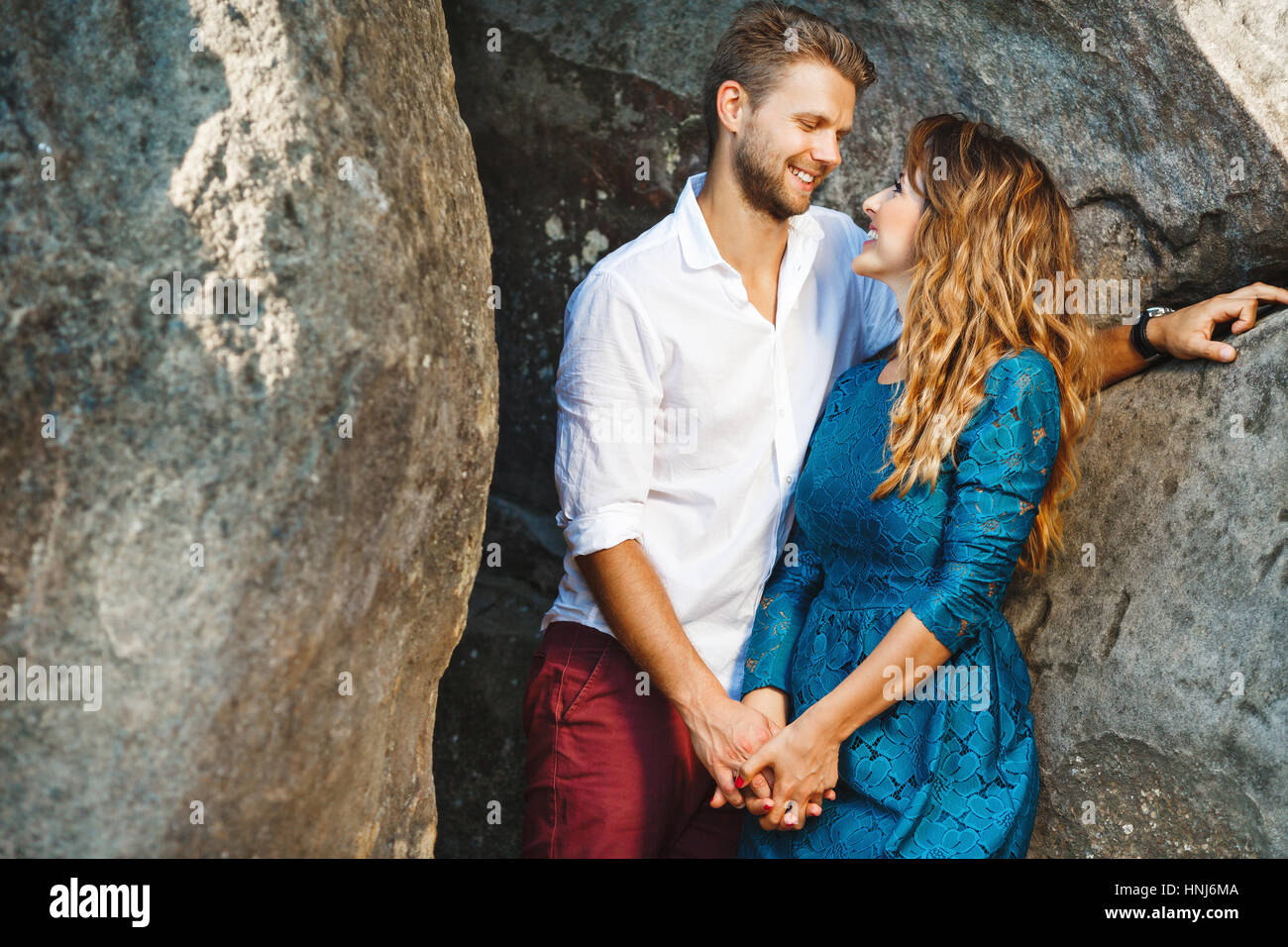 Nice couple looking at each other Stock Photo - Alamy