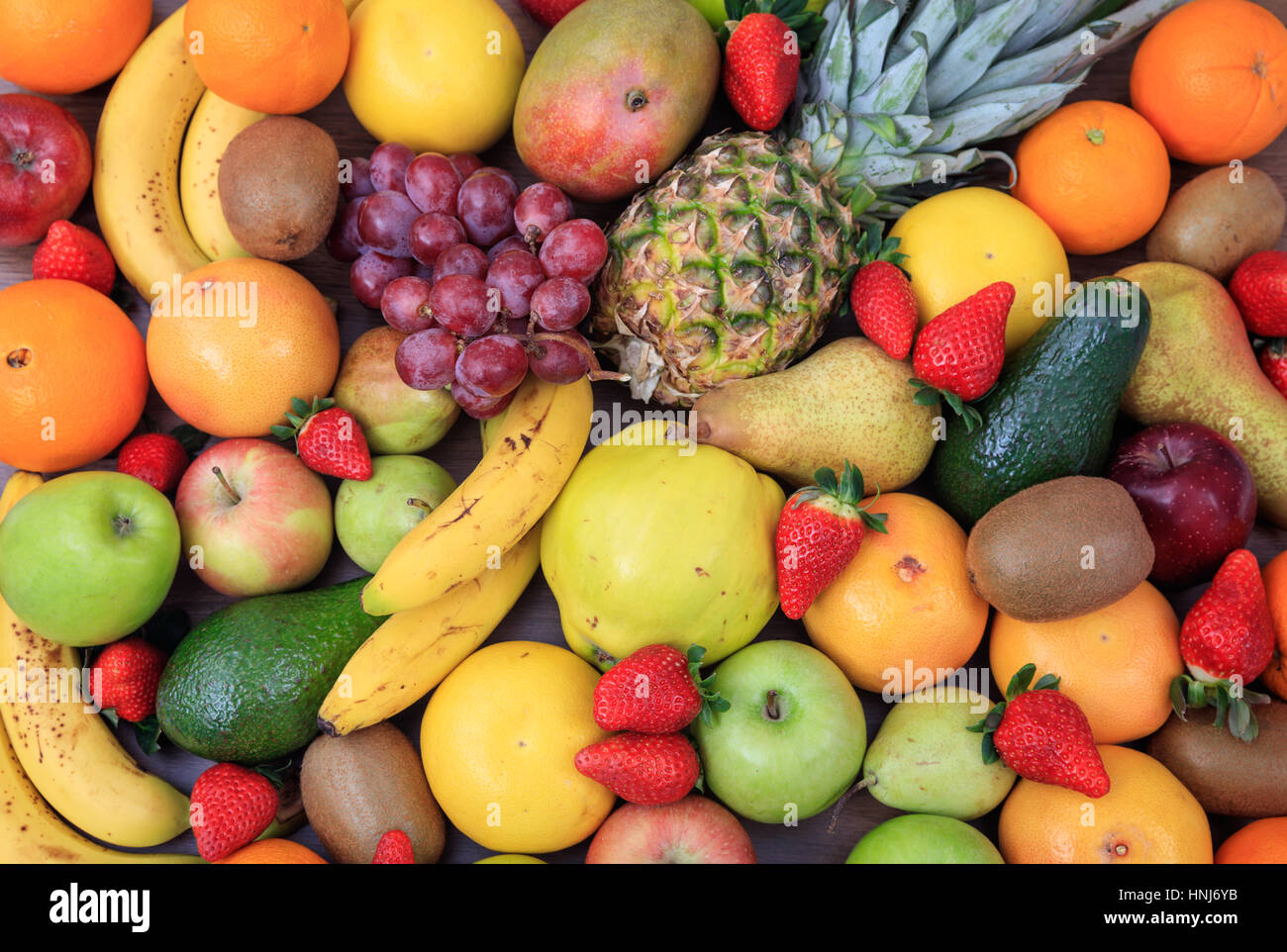 A variety of colorful fresh fruits background Stock Photo - Alamy