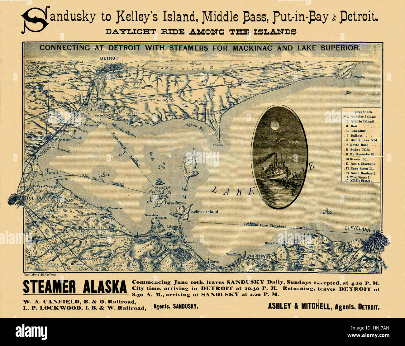 Map of lake erie hi-res stock photography and images - Alamy