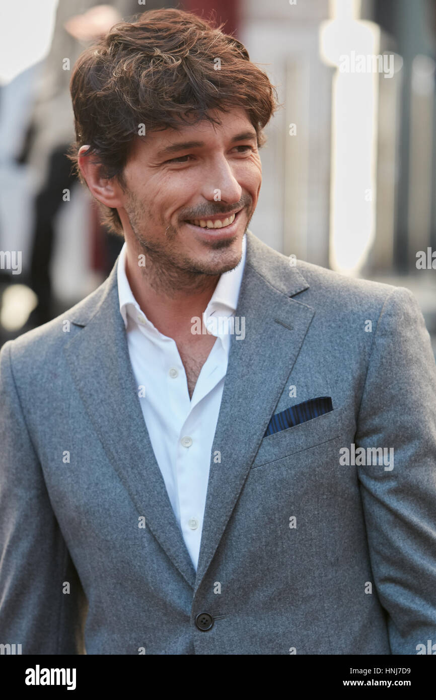 Top model Andres Velencoso after Salvatore Ferragamo fashion show ...