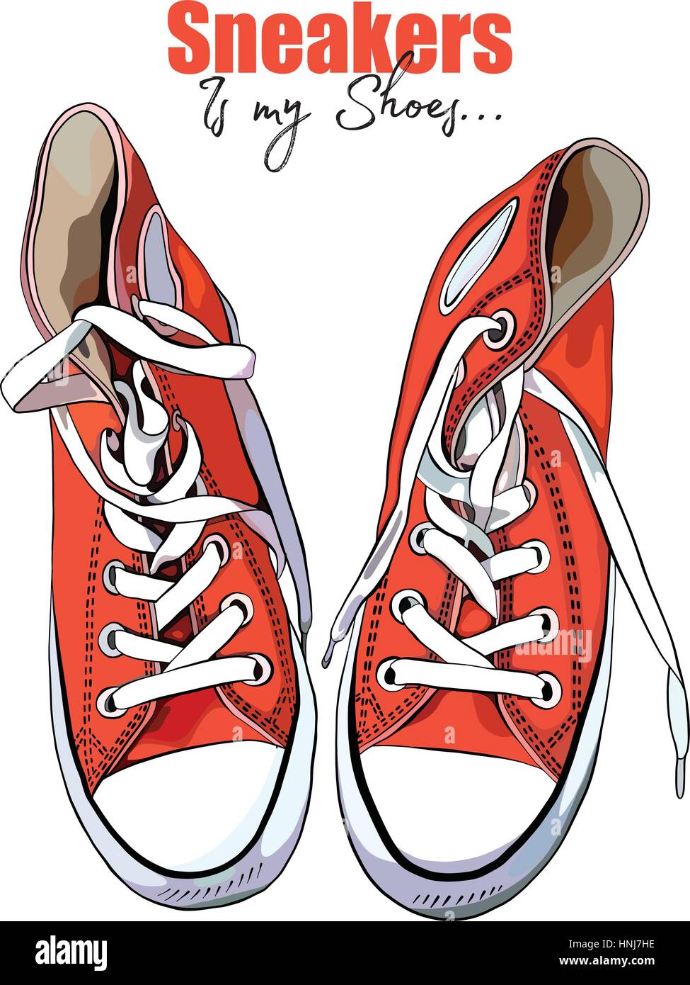 Vector illustration of a hand drawing sneakers Stock Vector Image & Art ...