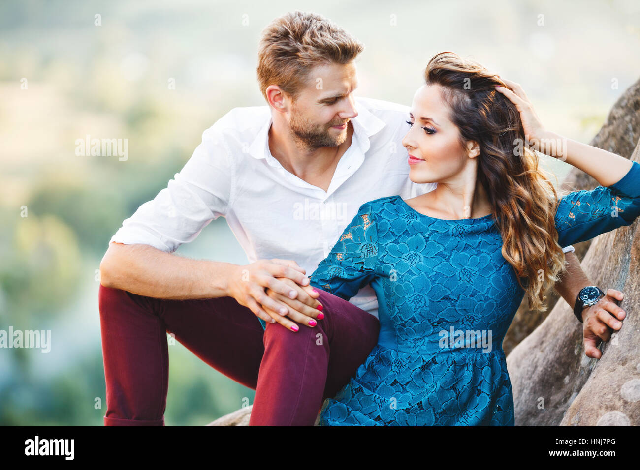 Nice couple and nature Stock Photo - Alamy