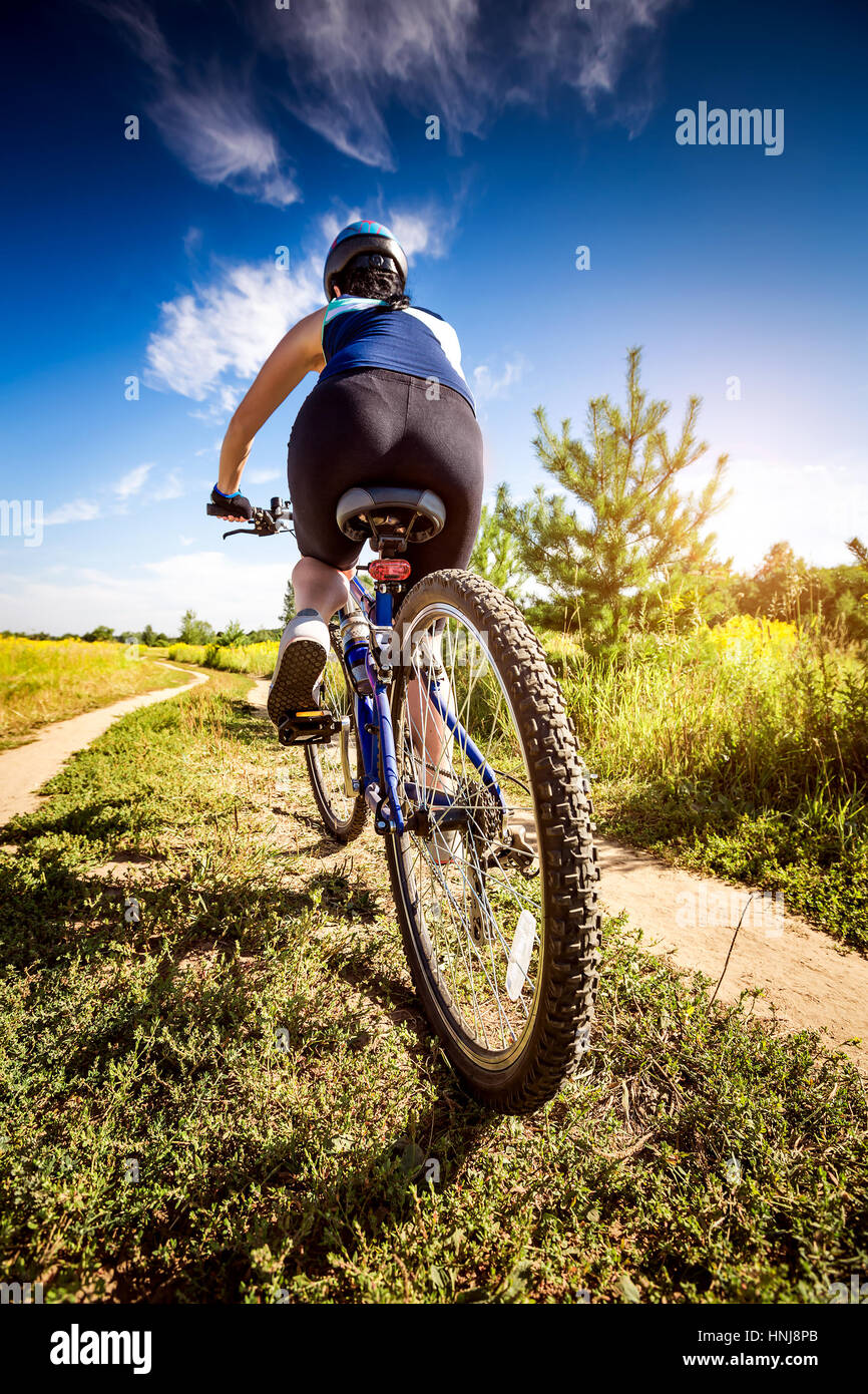 Girl riding bike off road hi-res stock photography and images - Alamy