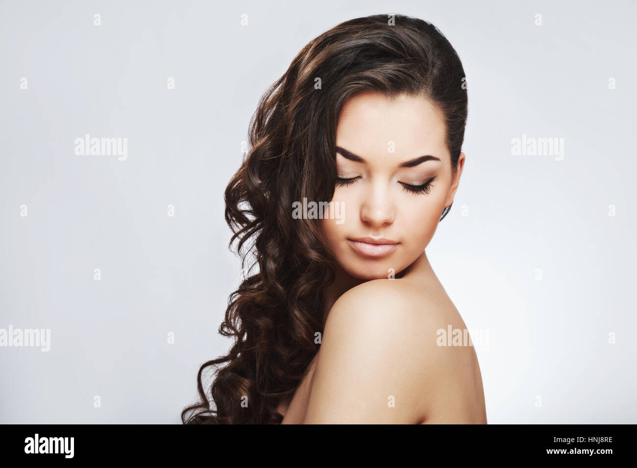 A portrait of beautiful girl with dark hair Stock Photo - Alamy