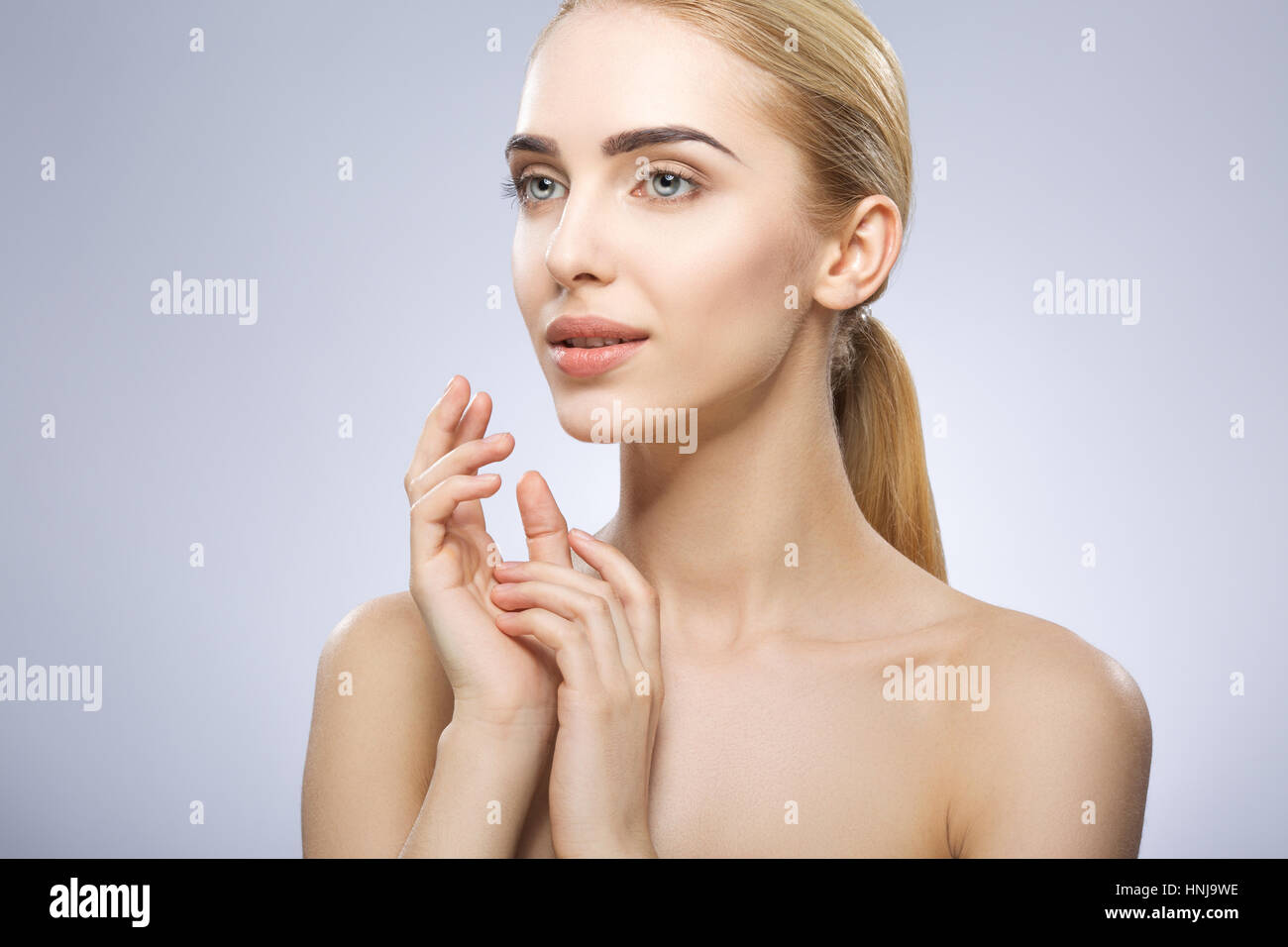 Attractive make up model at studio Stock Photo - Alamy