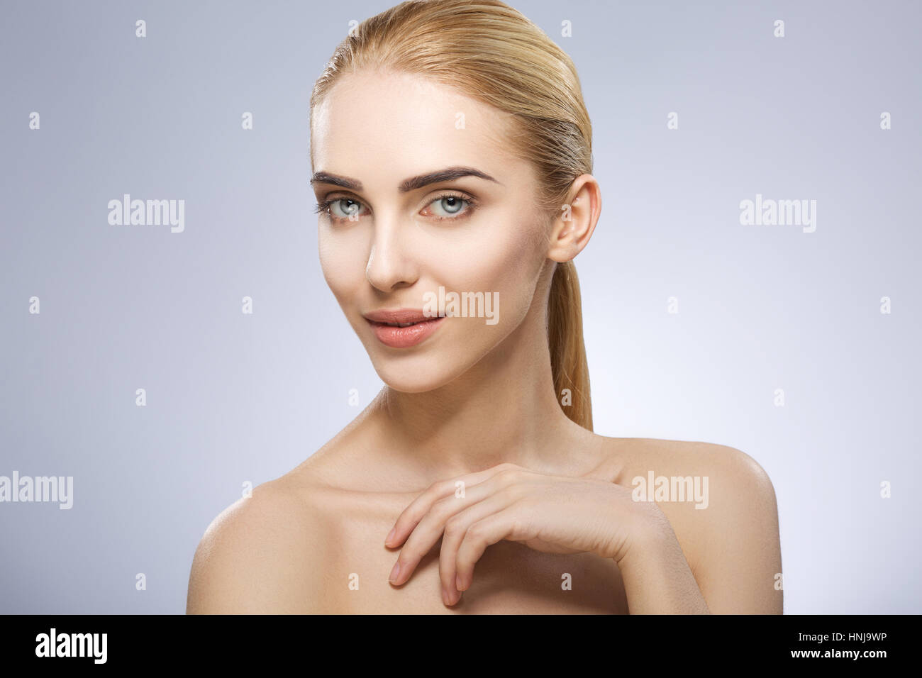 Attractive make up model at studio Stock Photo - Alamy