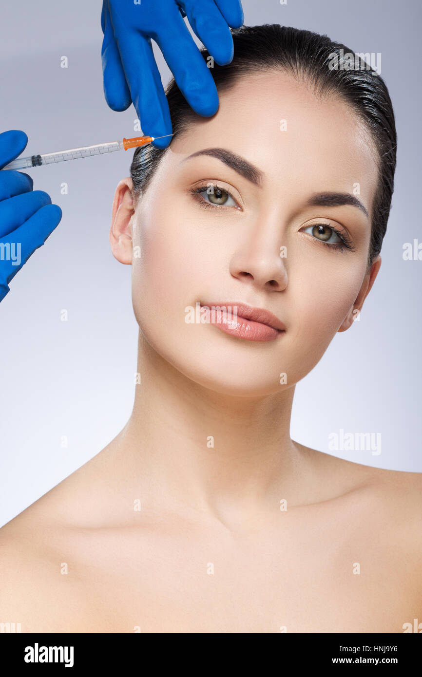 Beautiful girl having plastic operation Stock Photo - Alamy
