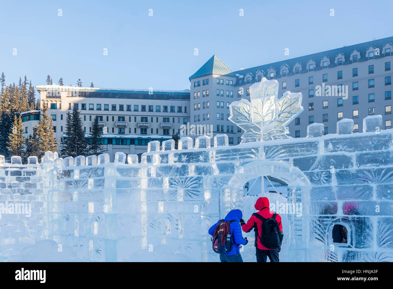 Ice Castle, winter, Lake Louise, Banff National Park, Alberta, Canada ...