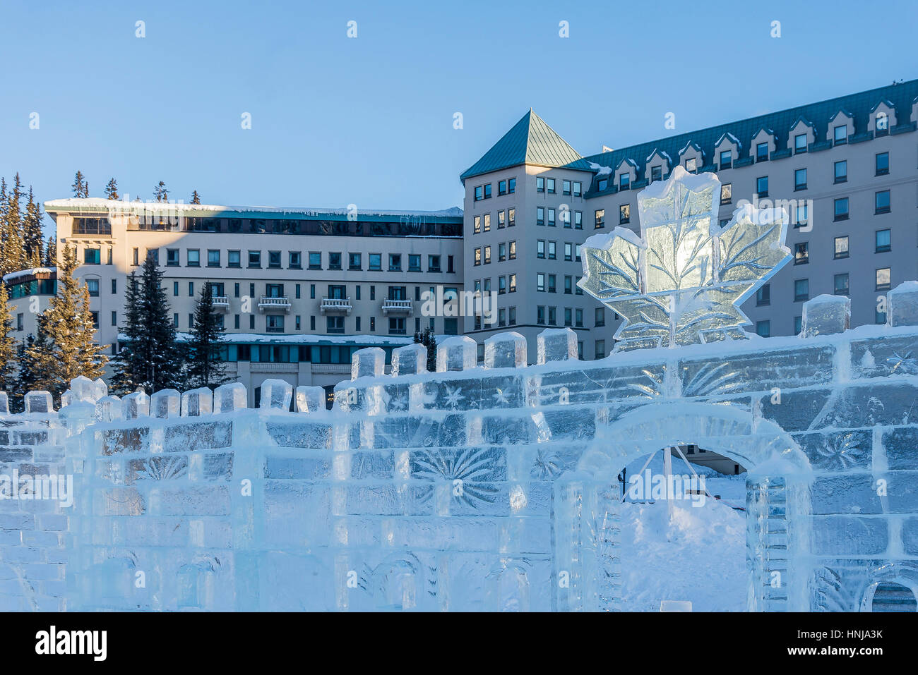 Ice Castle, winter, Lake Louise, Banff National Park, Alberta, Canada ...