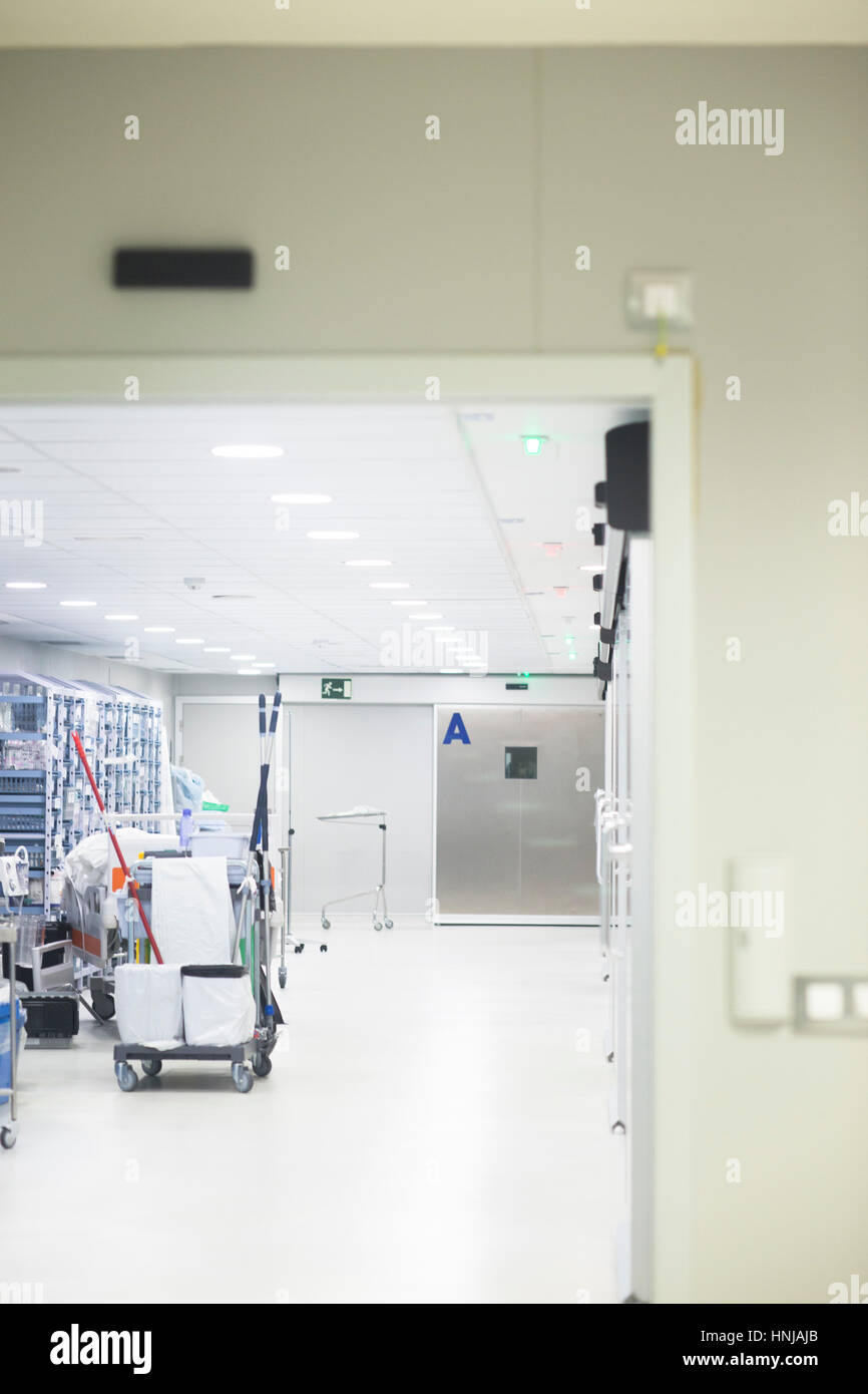 Hospital ward emergency room operating theater door and modern ...
