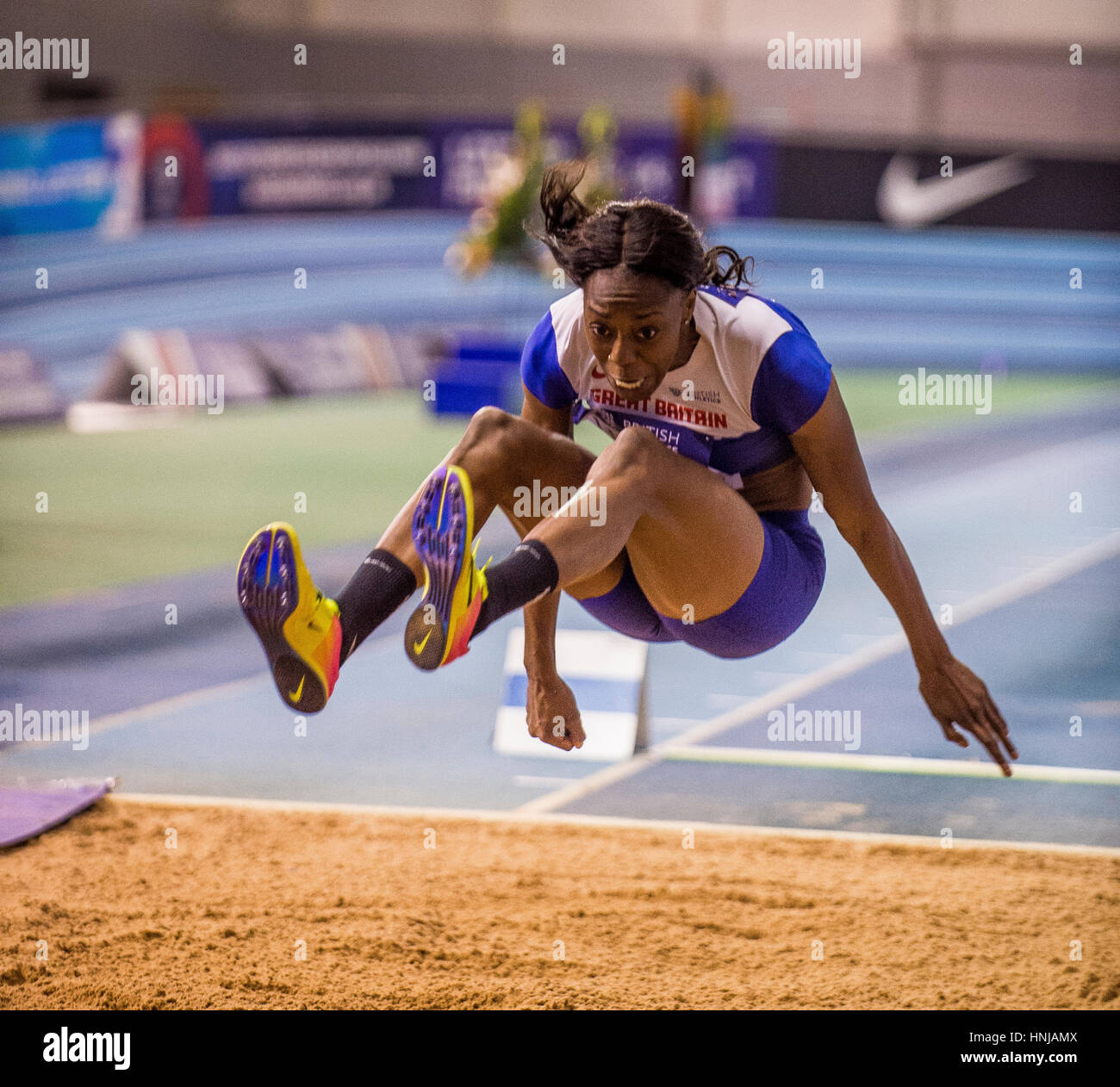 Women's Long Jump, British Athletics Indoor Team Trials 2017 Stock ...