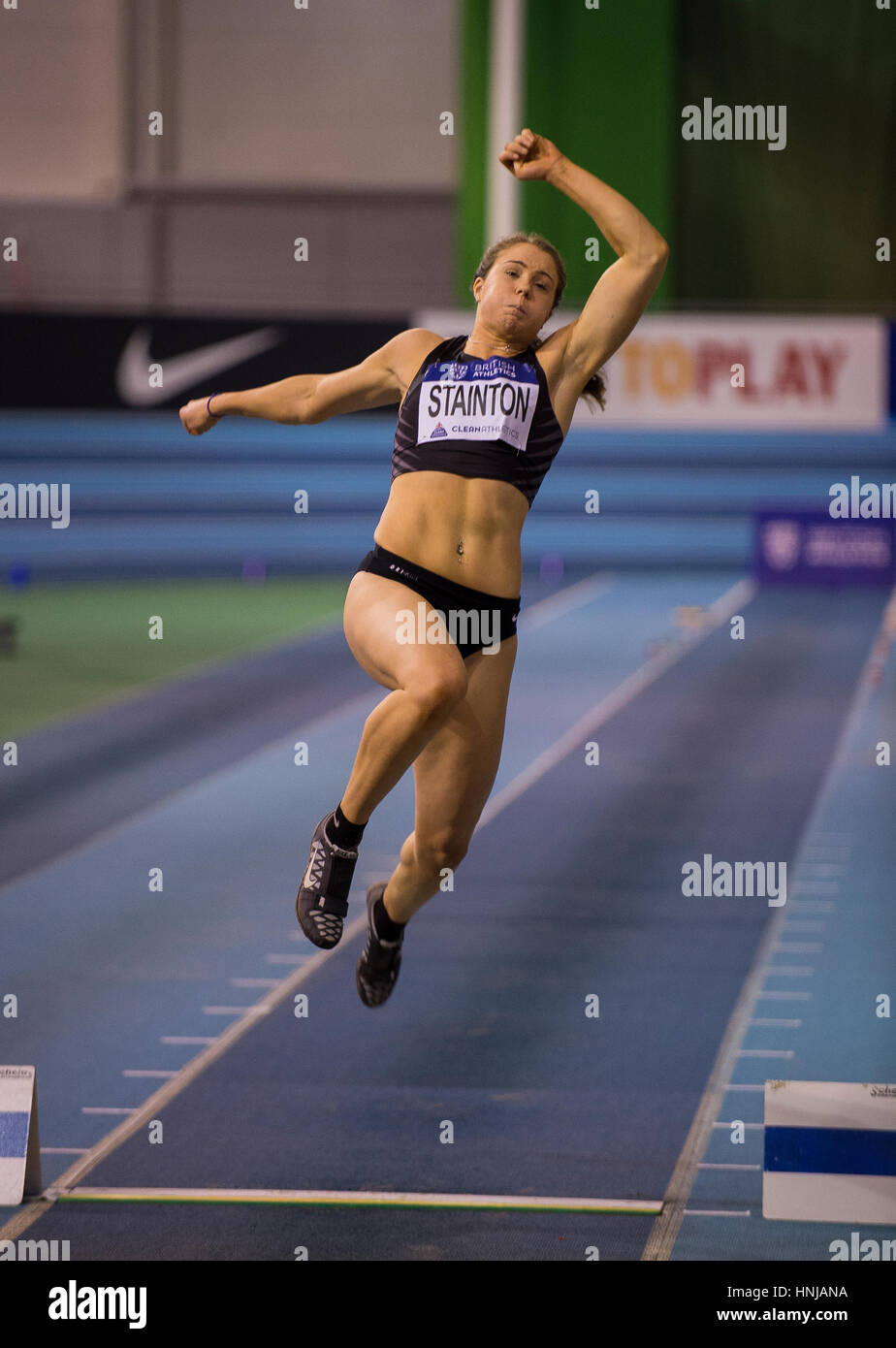 Women's Long Jump, British Athletics Indoor Team Trials 2017 Stock ...