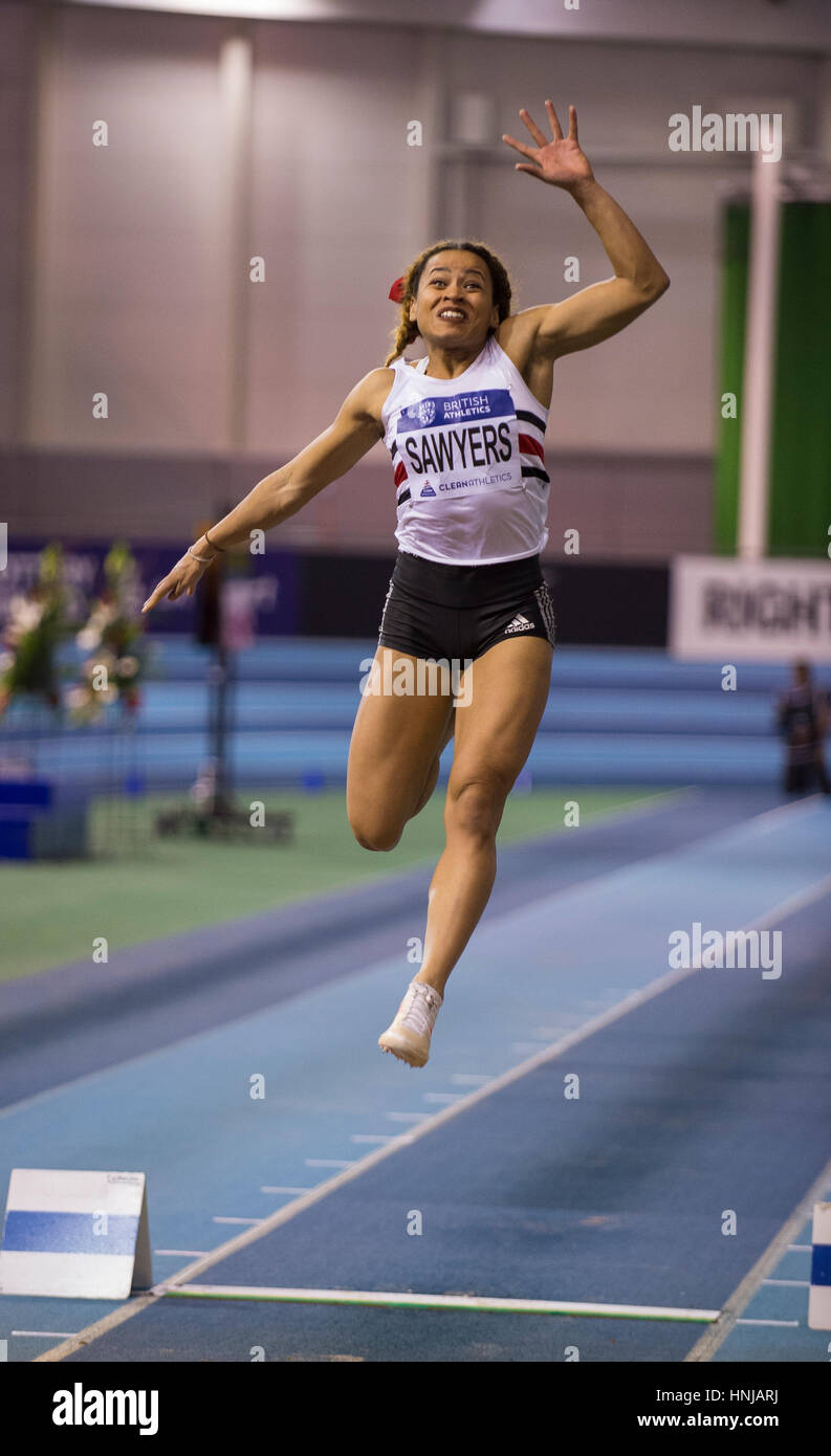 Women's Long Jump, British Athletics Indoor Team Trials 2017 Stock ...