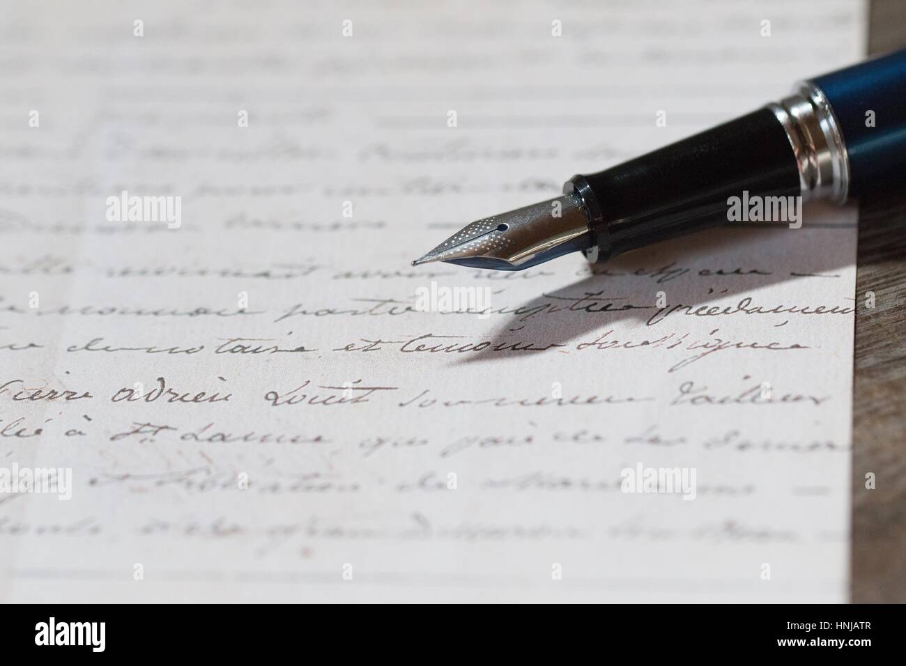 A letter and fountain pen Stock Photo - Alamy