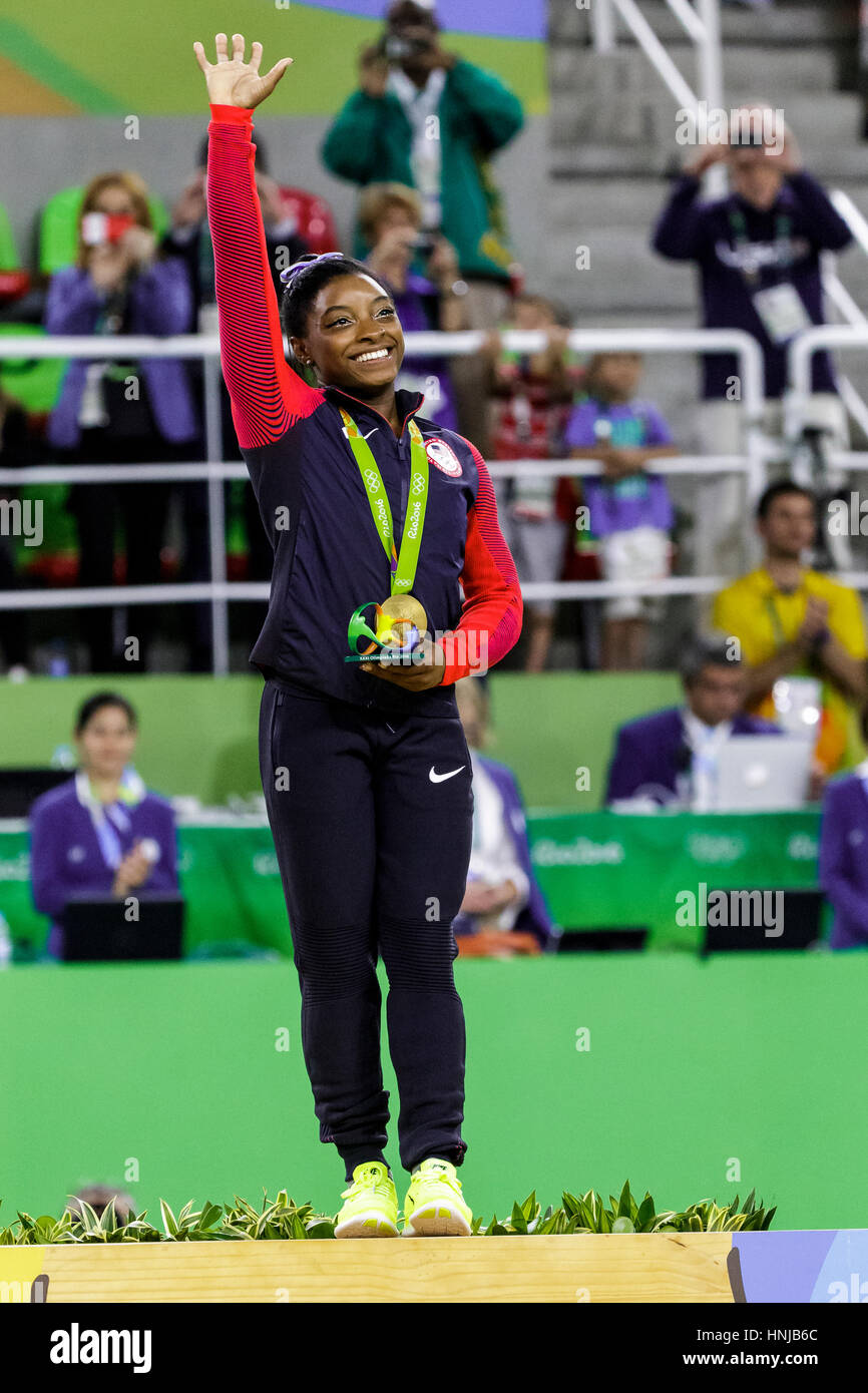 Rio de Janeiro, Brazil. 11 August 2016. Simone Biles (USA) -gold medal ...