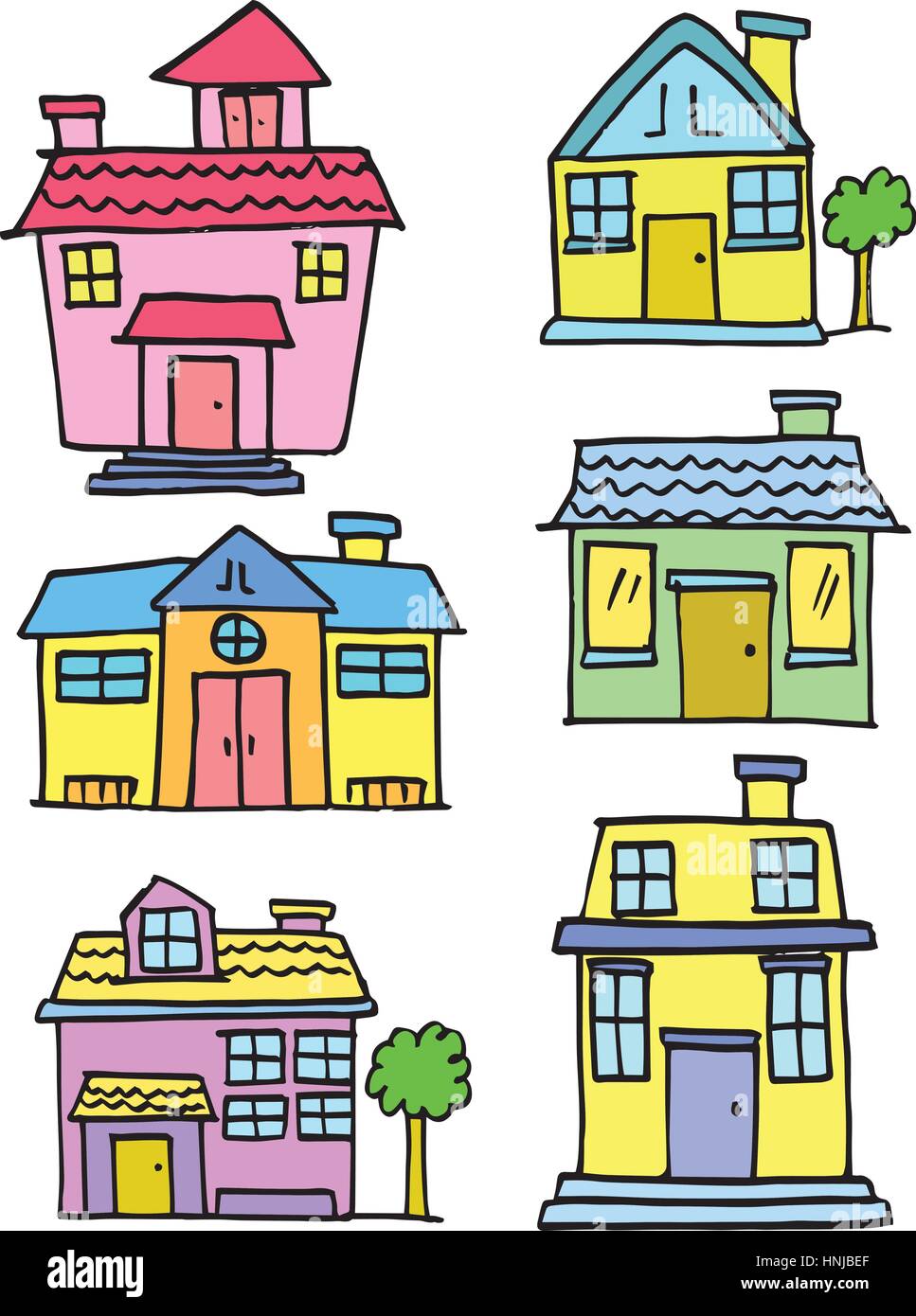 Vector art of house style colorful collection Stock Vector Image & Art ...