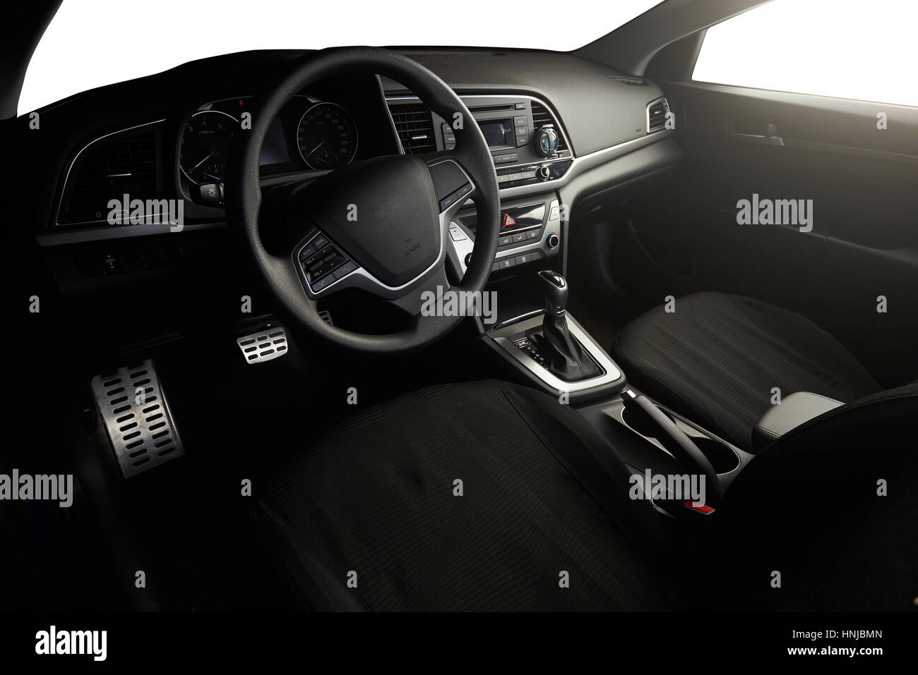 Side view of modern car dashboard with isolated windows Stock Photo - Alamy