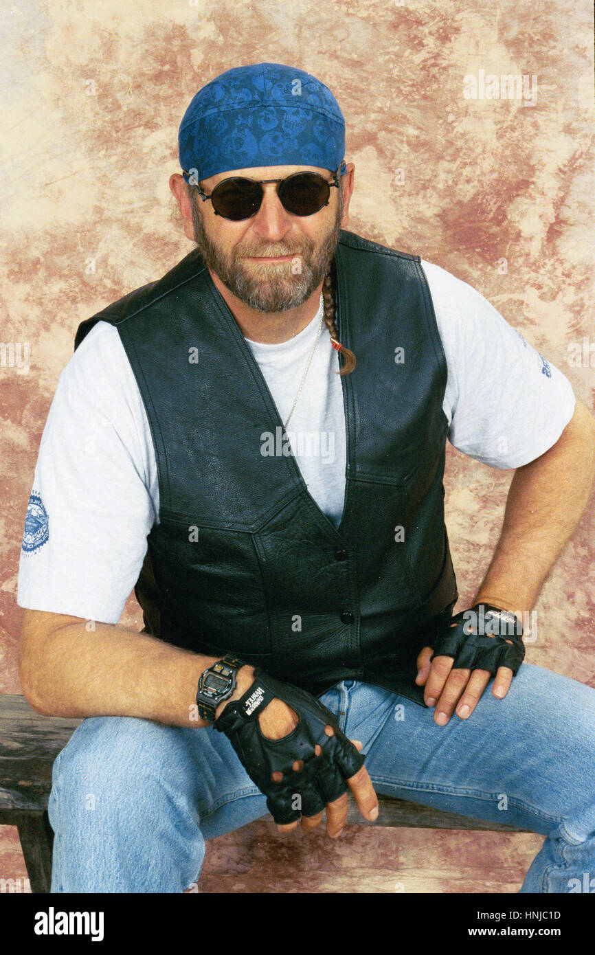 Portrait of Michael Hossack of The Doobie Brothers, photographed at ...