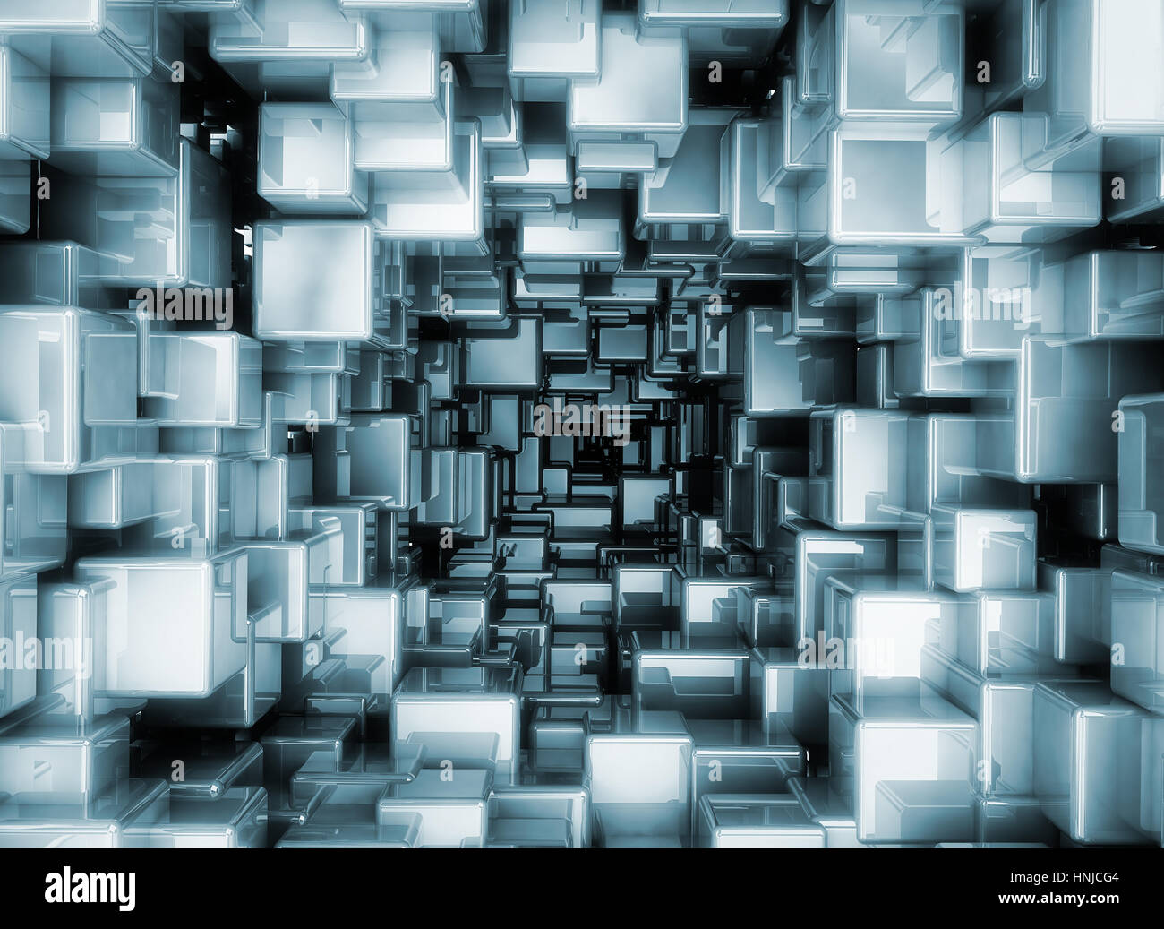 Abstract metallic 3d cubes glossy boxes Stock Photo - Alamy