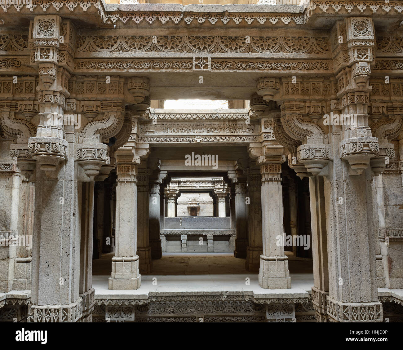 Adalaj Stepwell is a Hindu water building in the village of Adalaj ...