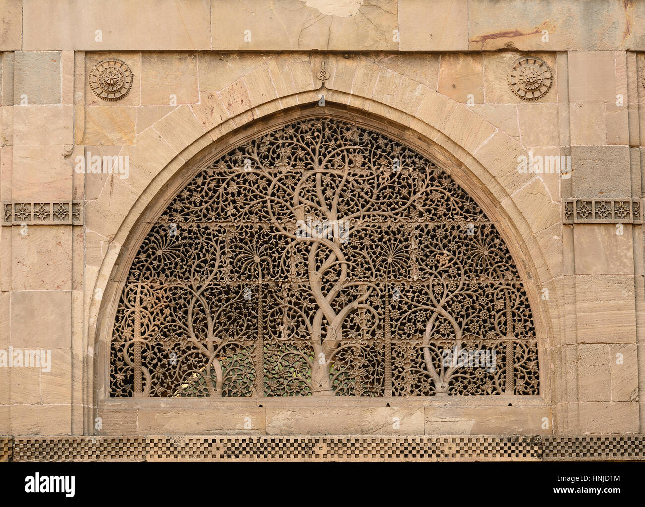 Sidi Saiyyed Mosque in Ahmadabad town in the Indian state of Gujarat ...