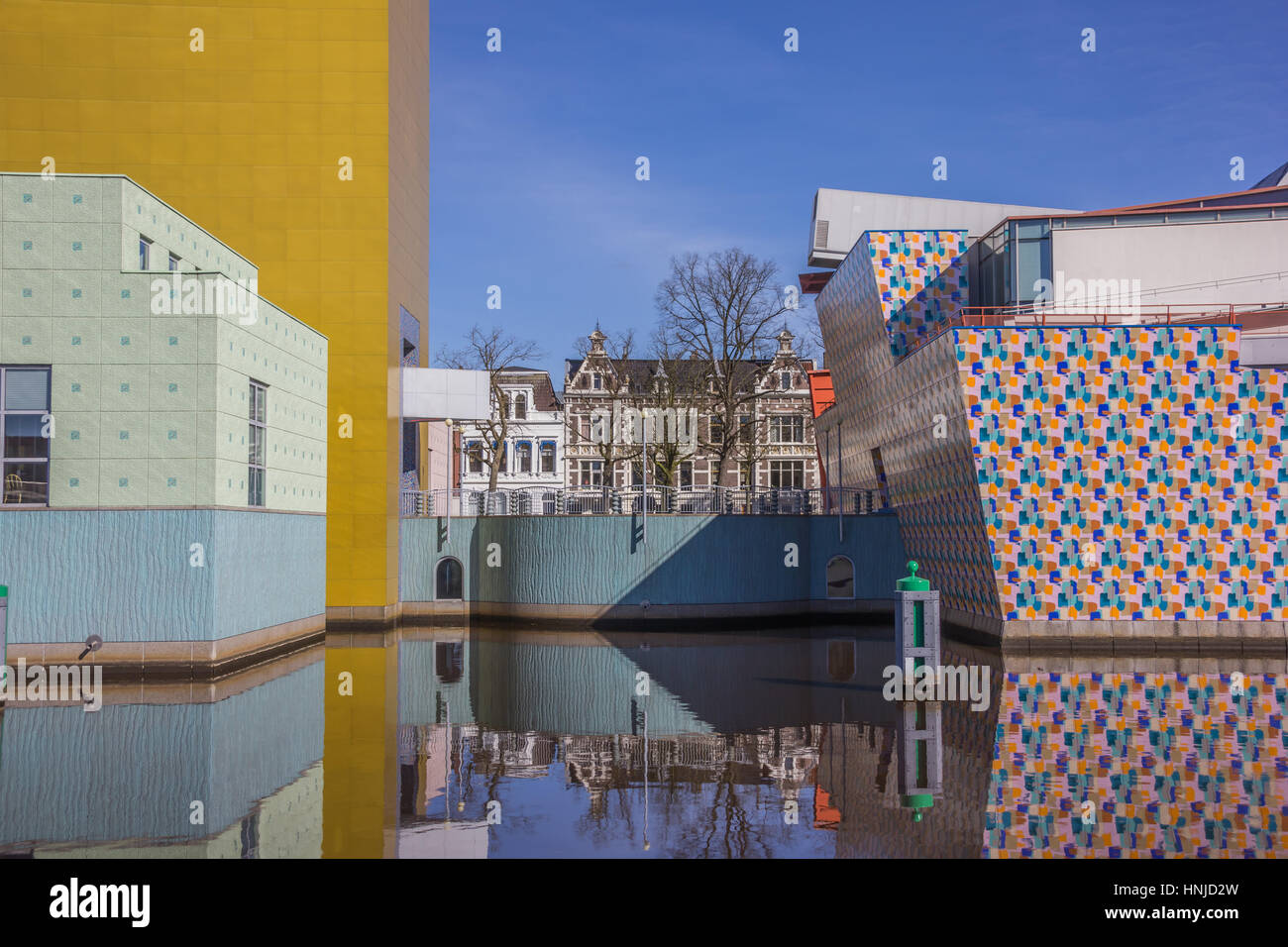 Modern building of the Groningen museum in the Netherlands Stock Photo ...
