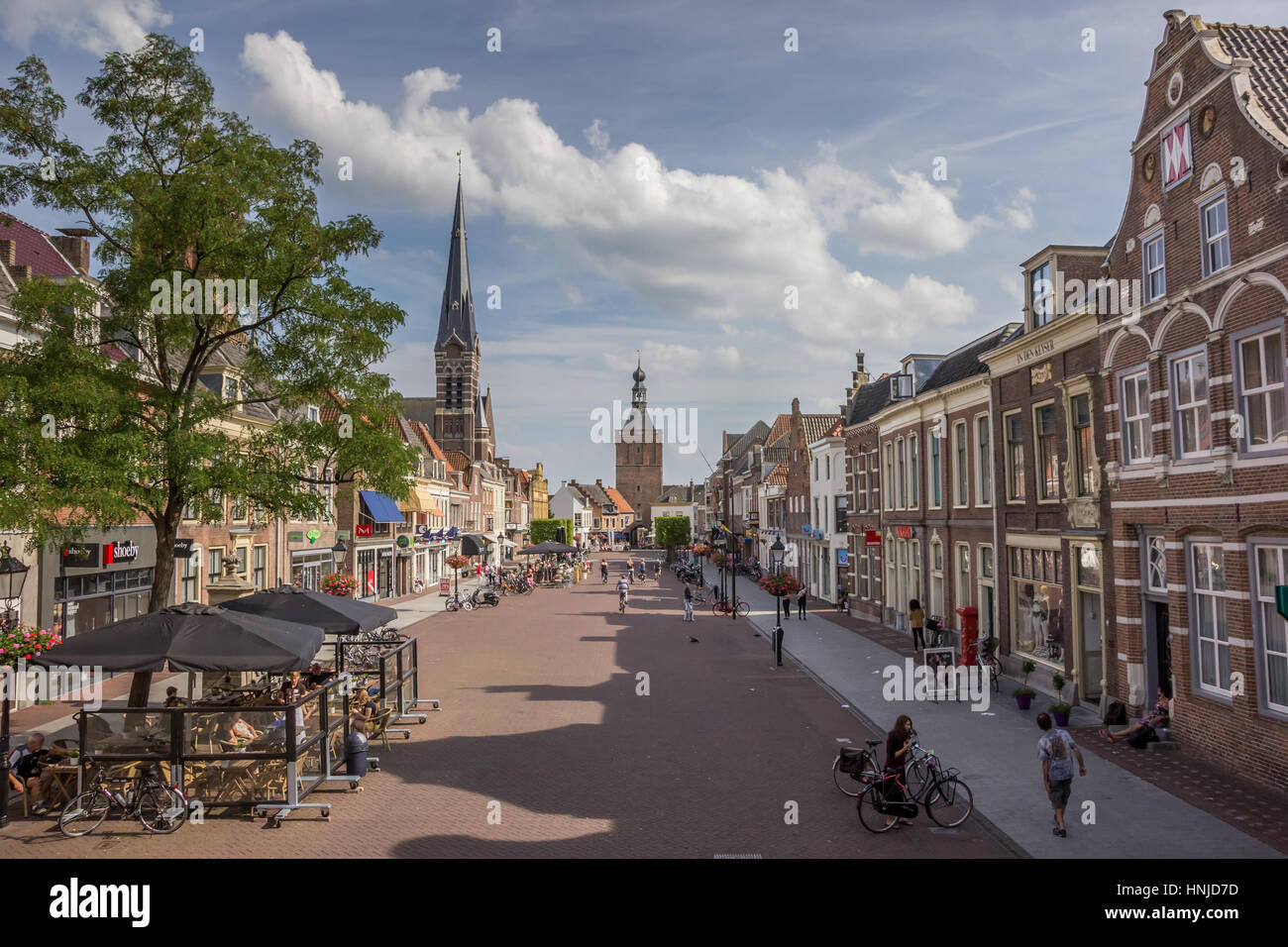 Market square with people in Culemborg, Holland Stock Photo - Alamy