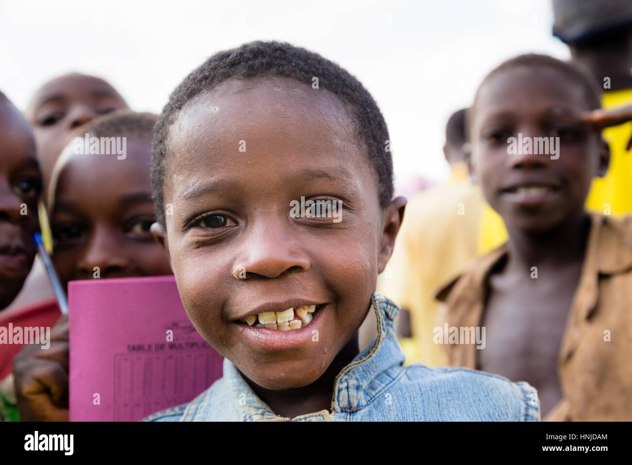 Young boy of a community living on islands on Lake Ruhondo near the ...