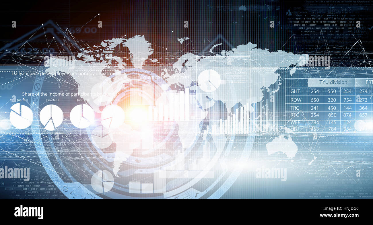 Global social media concept with technology planet and connection lines ...