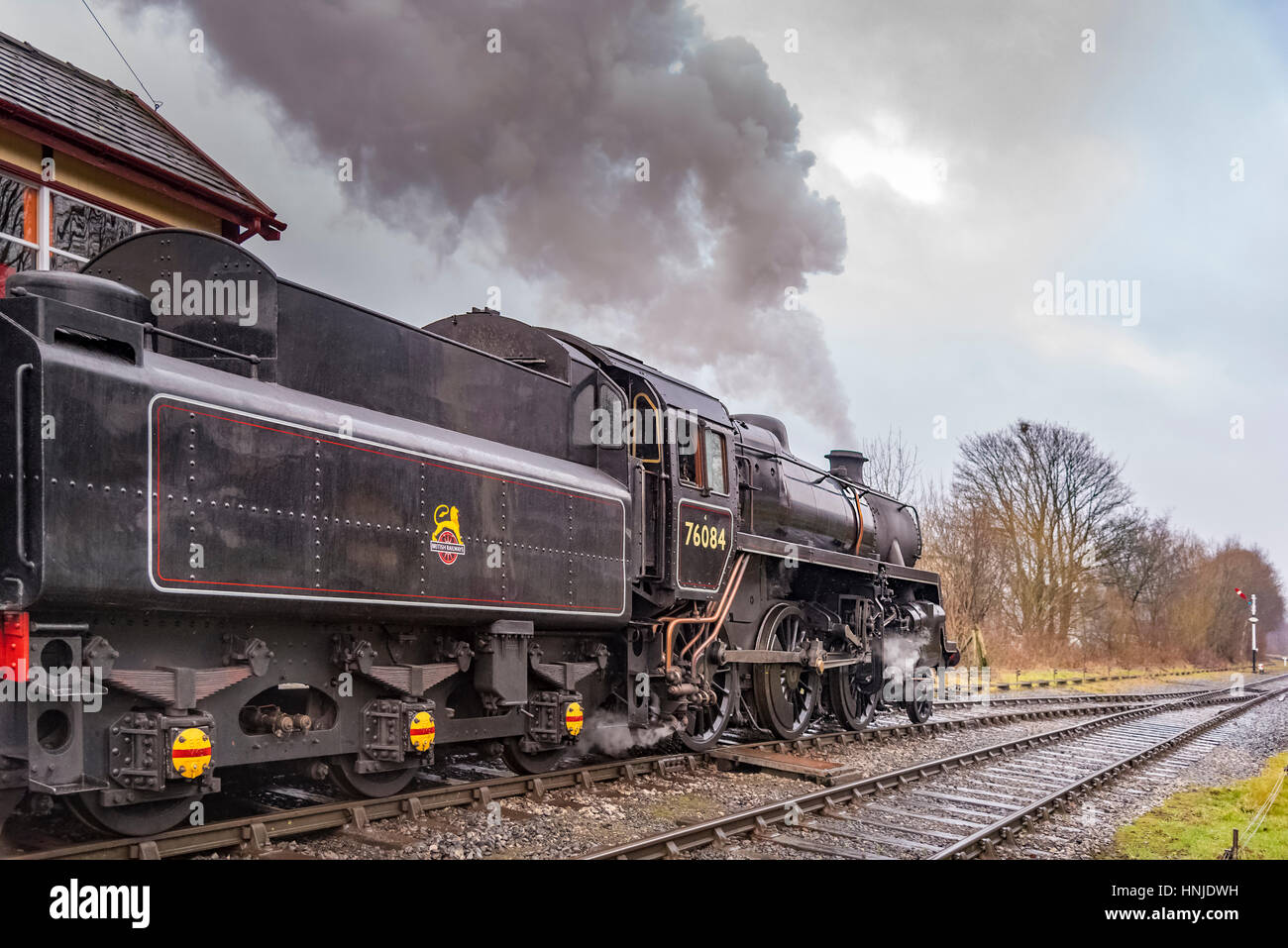East Lancashire Railway.Ramsbottom station. BR Standard 4MT 2-6-0 Steam ...