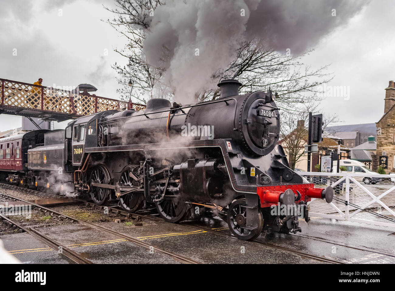 East Lancashire Railway.Ramsbottom station. BR Standard 4MT 2-6-0 Steam ...