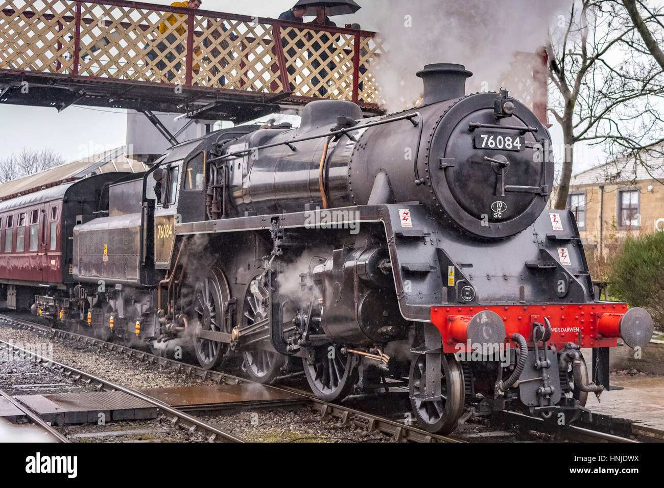 East Lancashire Railway.Ramsbottom station. BR Standard 4MT 2-6-0 Steam ...