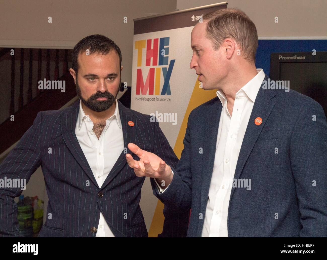 The Duke of Cambridge (right) with Evgeny Lebedev during a visit to The ...