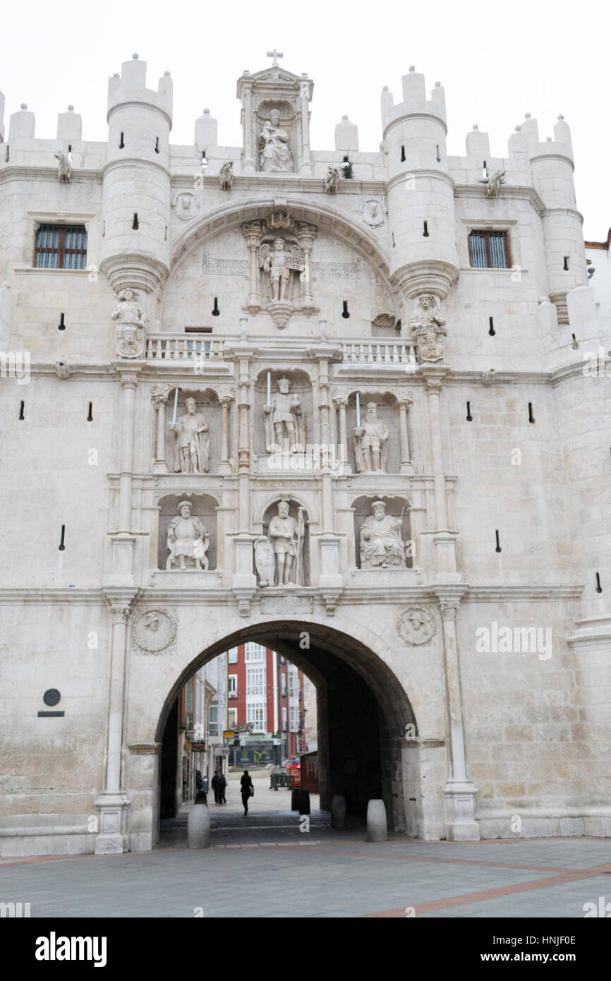 14th century Santa Maria Arch in Burgos is one of the main touristic ...