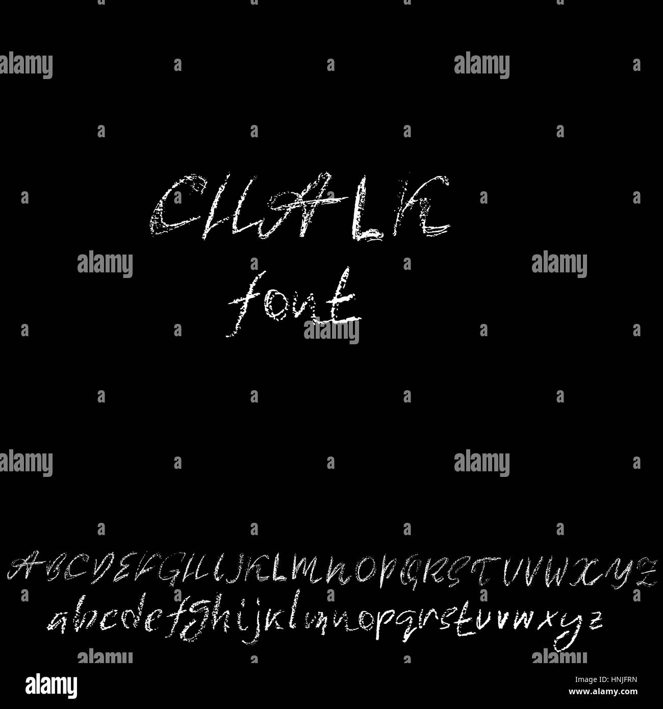 Handwritten vector chalked alphabet. Imitation texture of chalk. Modern ...