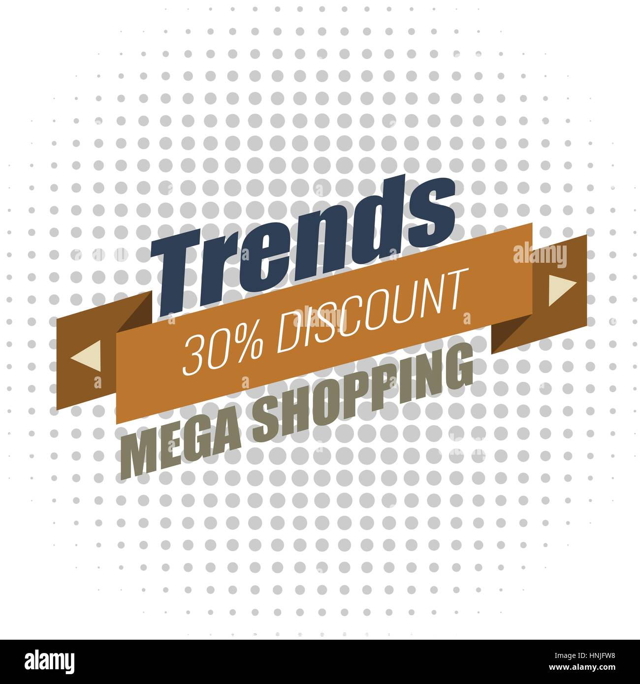 Special sale or discount offer ribbon banner with radial halftone dot ...