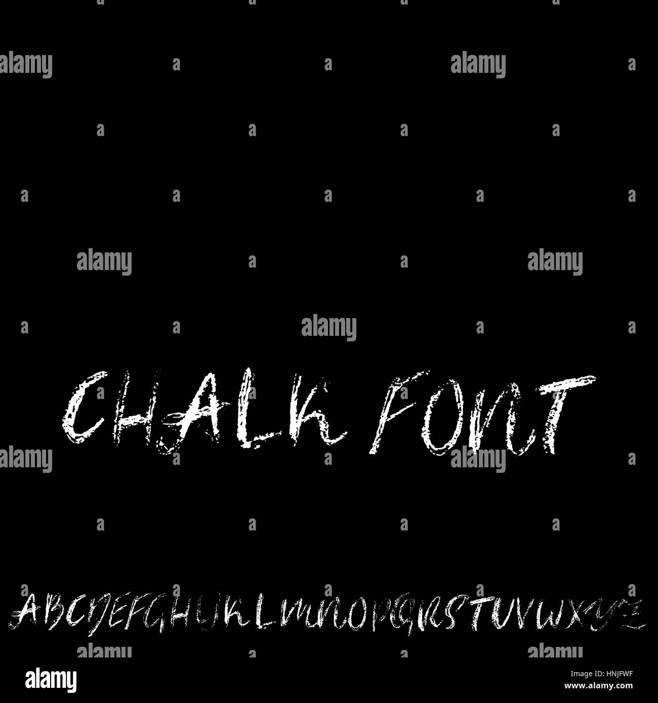 Handwritten vector chalked alphabet. Imitation texture of chalk. Modern ...