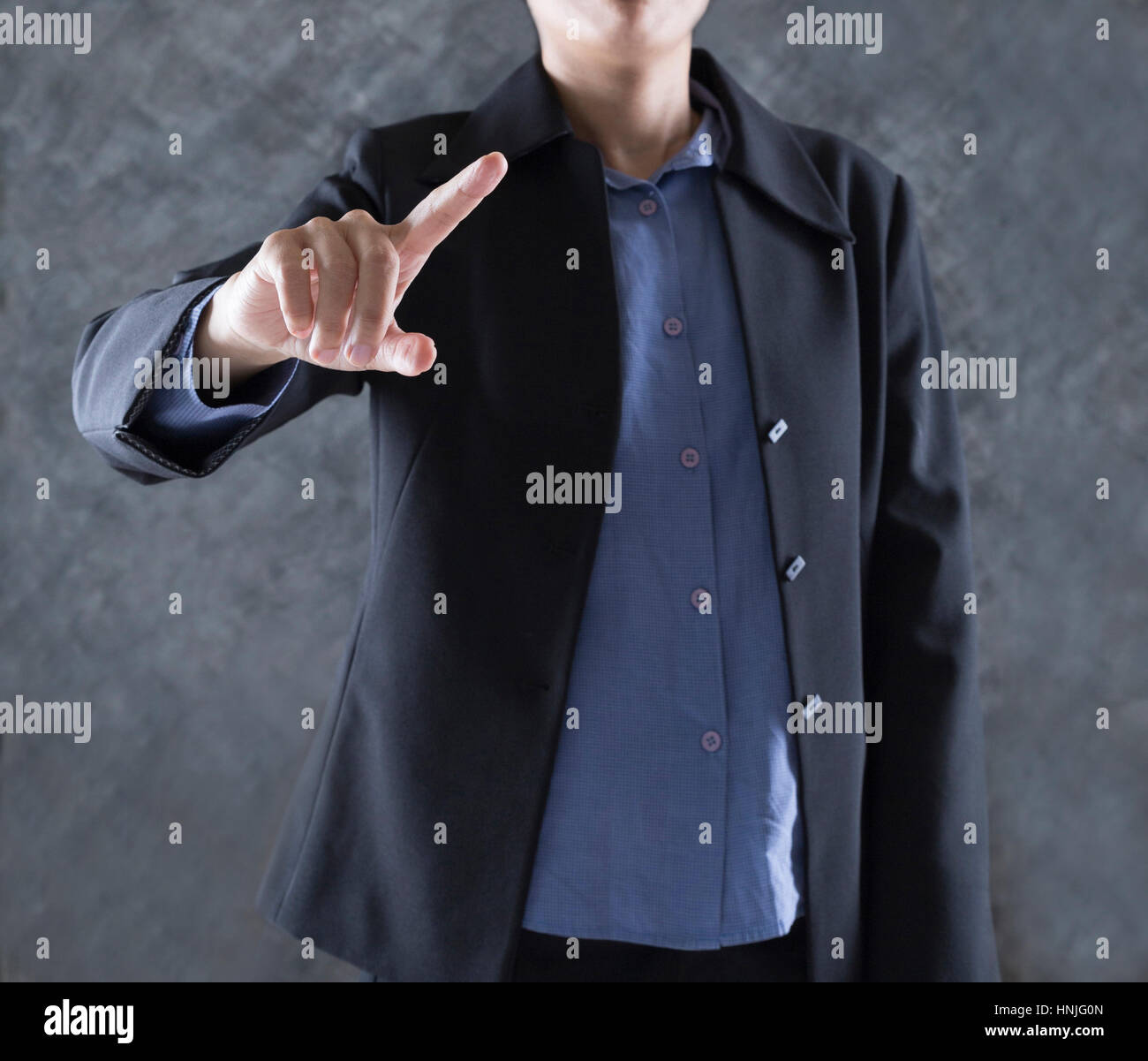 Businessman pointing virtual point hi-res stock photography and images ...