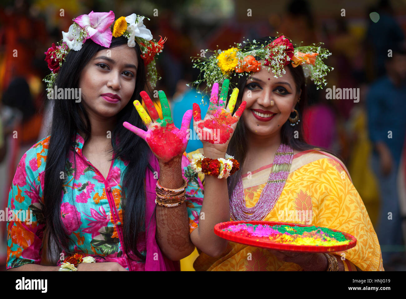 Dhaka, Bangladesh. 13th Feb, 2017. Celebrating ‘Pahela Falgun' – the ...