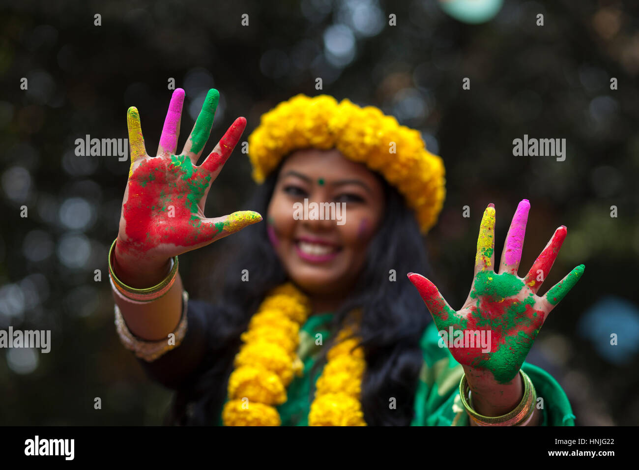 Dhaka, Bangladesh. 13th Feb, 2017. Celebrating ‘Pahela Falgun' – the ...