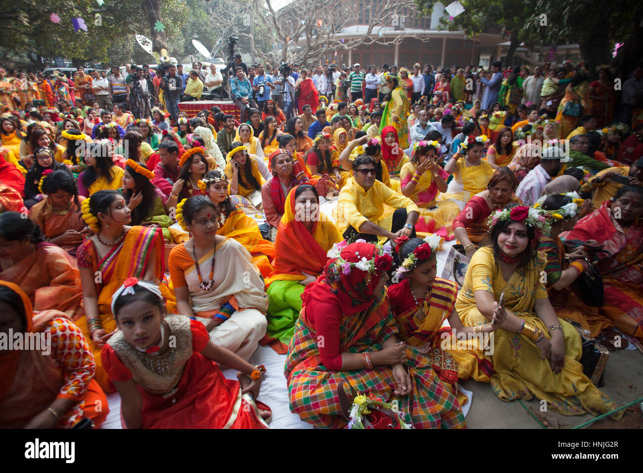 Dhaka, Bangladesh. 13th Feb, 2017. Celebrating ‘Pahela Falgun' – the ...
