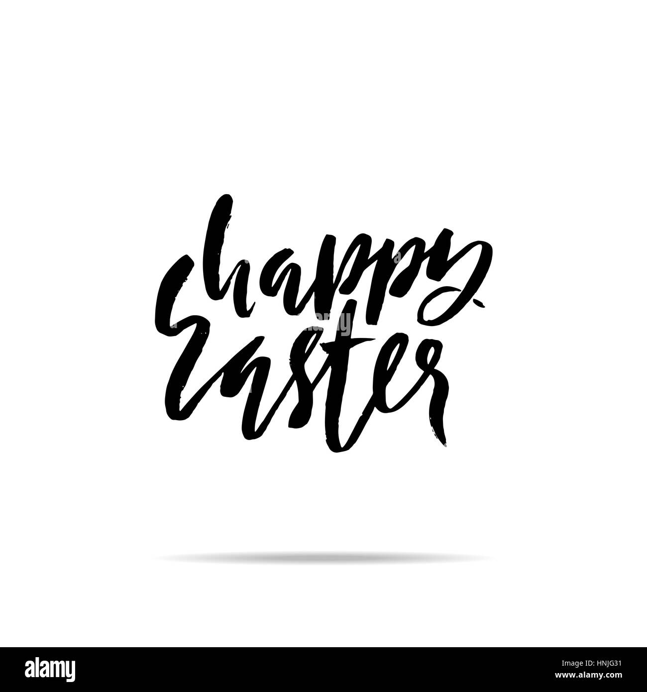 Happy Easter lettering for greeting card. Vector hand drawn ...