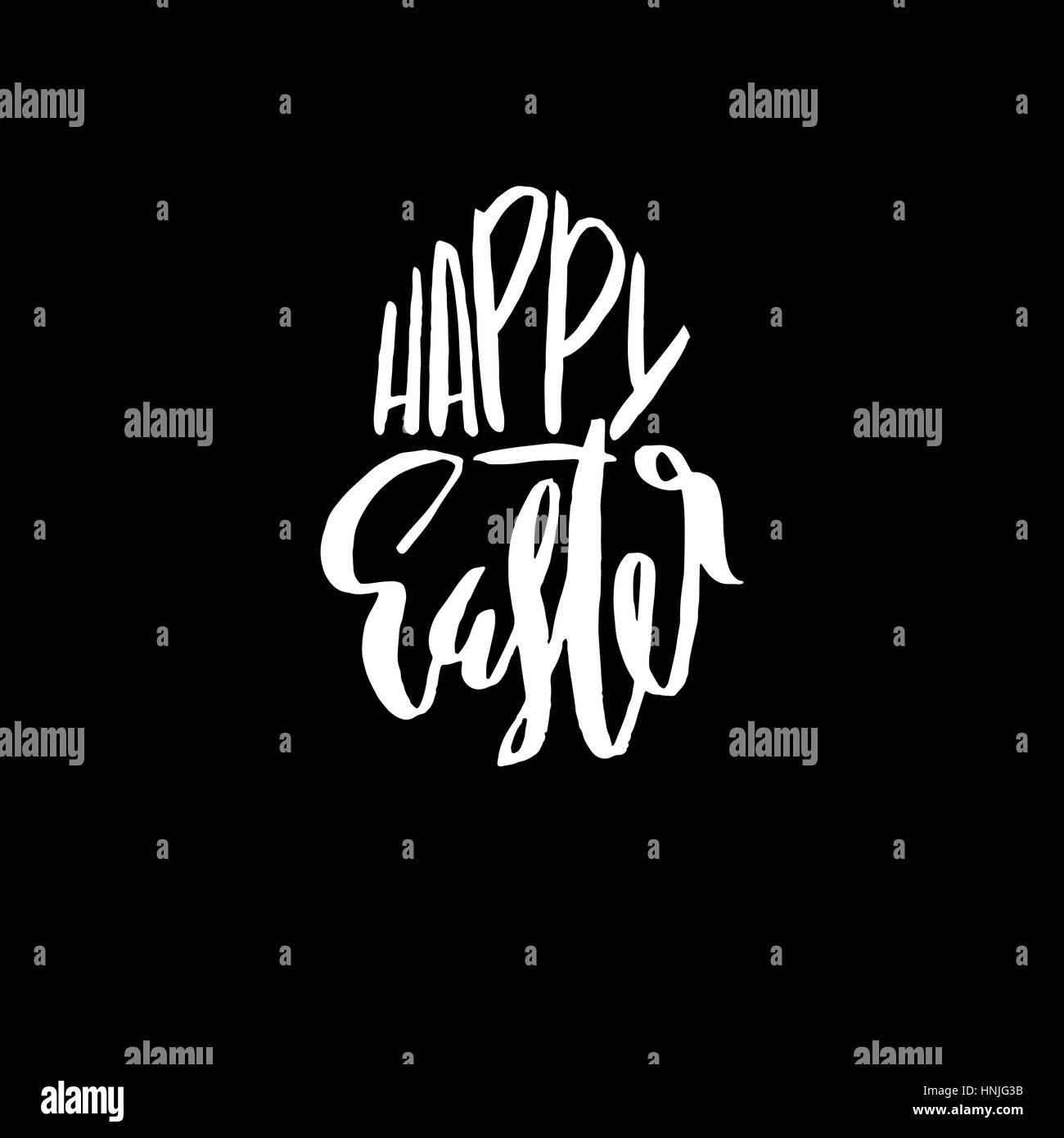 Happy Easter Lettering For Greeting Card Vector Hand Drawn