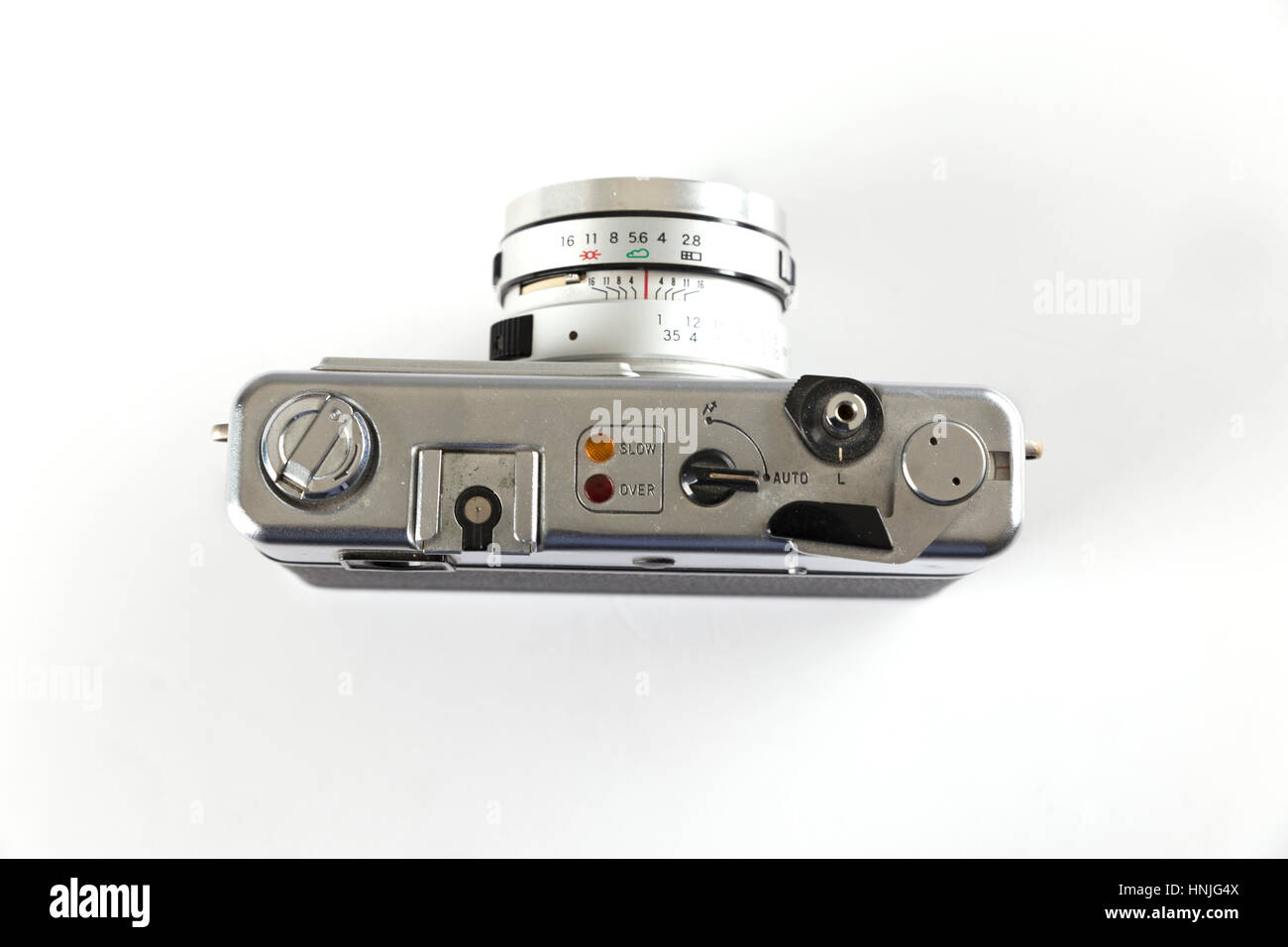 old film vintage camera on white background Stock Photo - Alamy