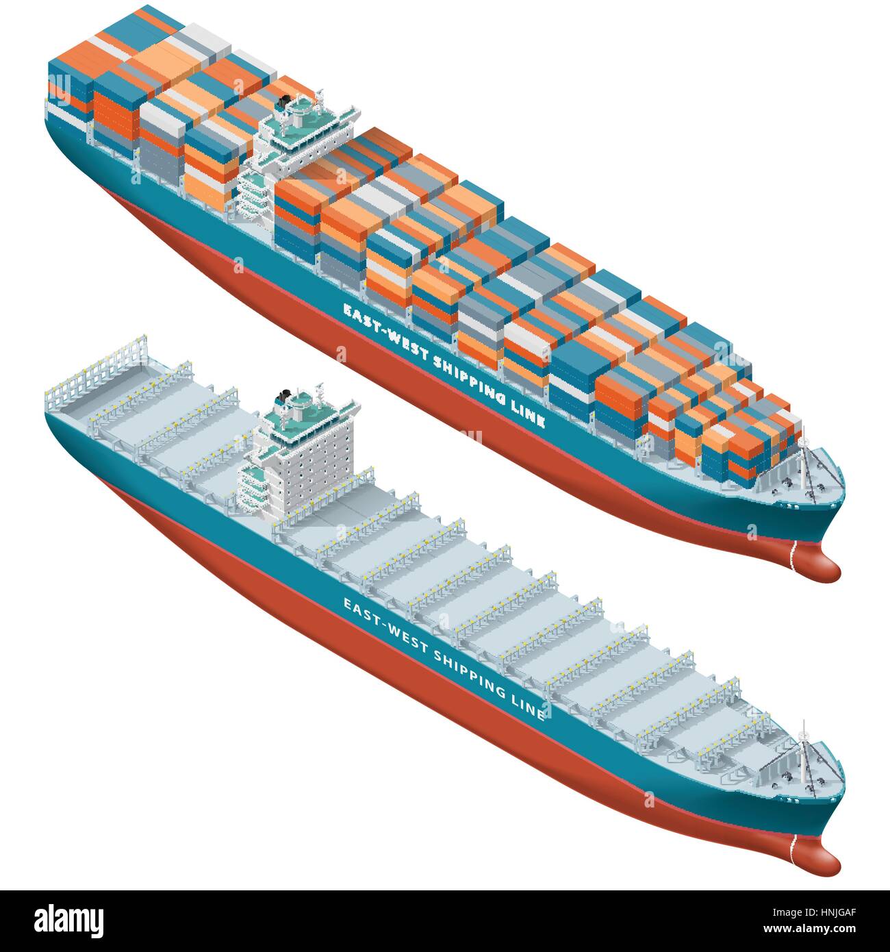 Empty Container Ship