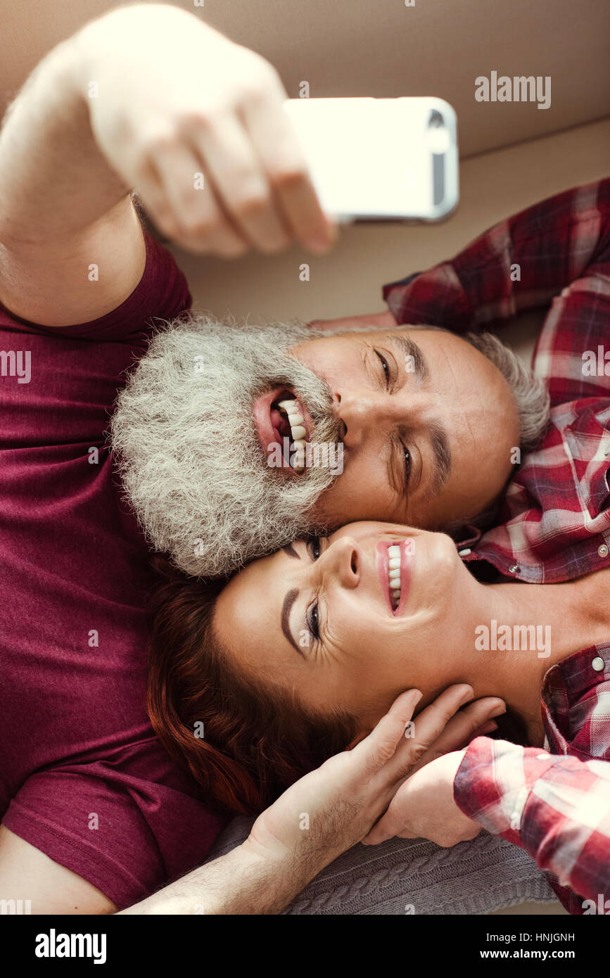 Mature couple taking selfie hi-res stock photography and images - Alamy